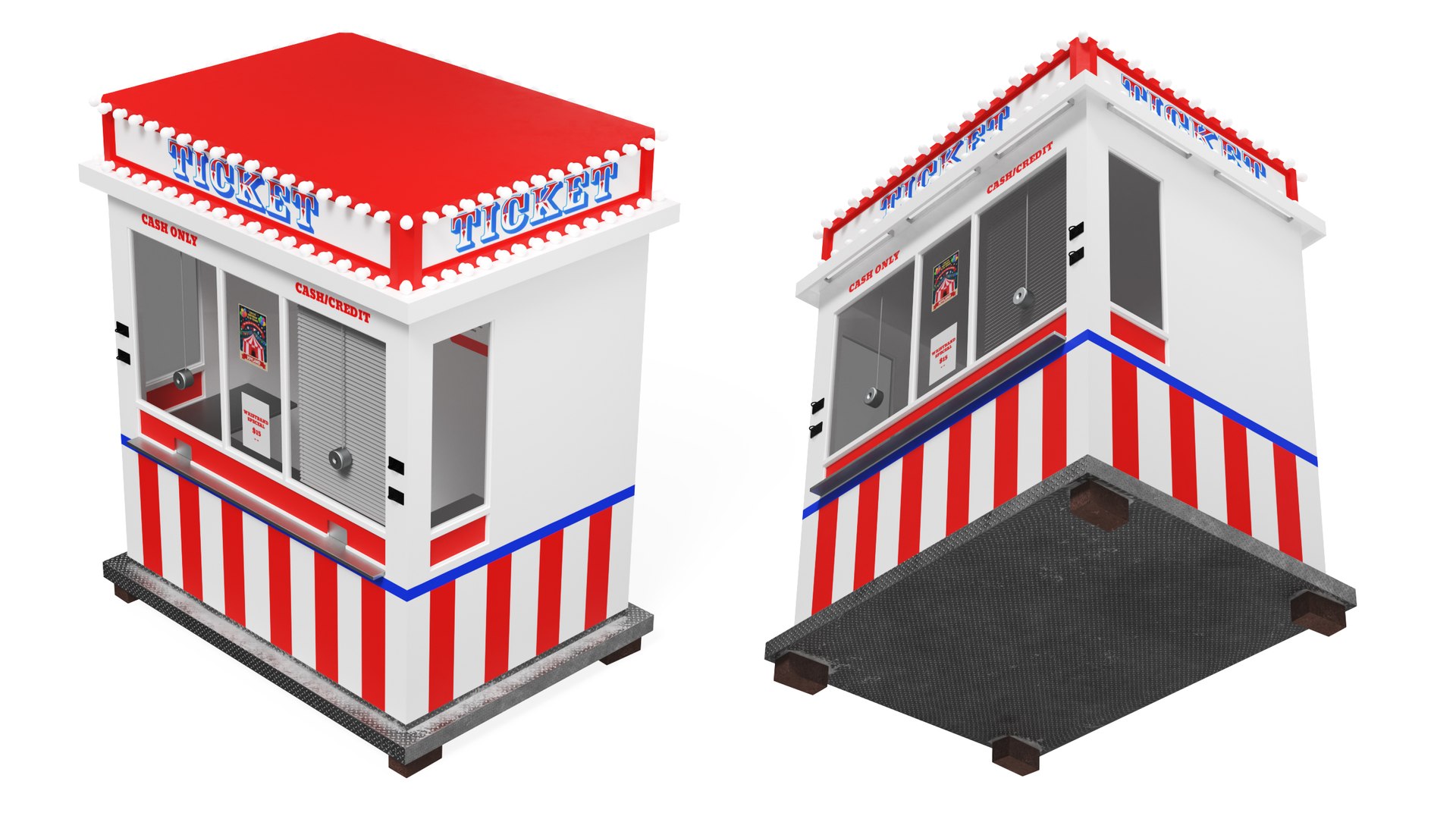 3D Ticket Booth Classic - TurboSquid 2140349