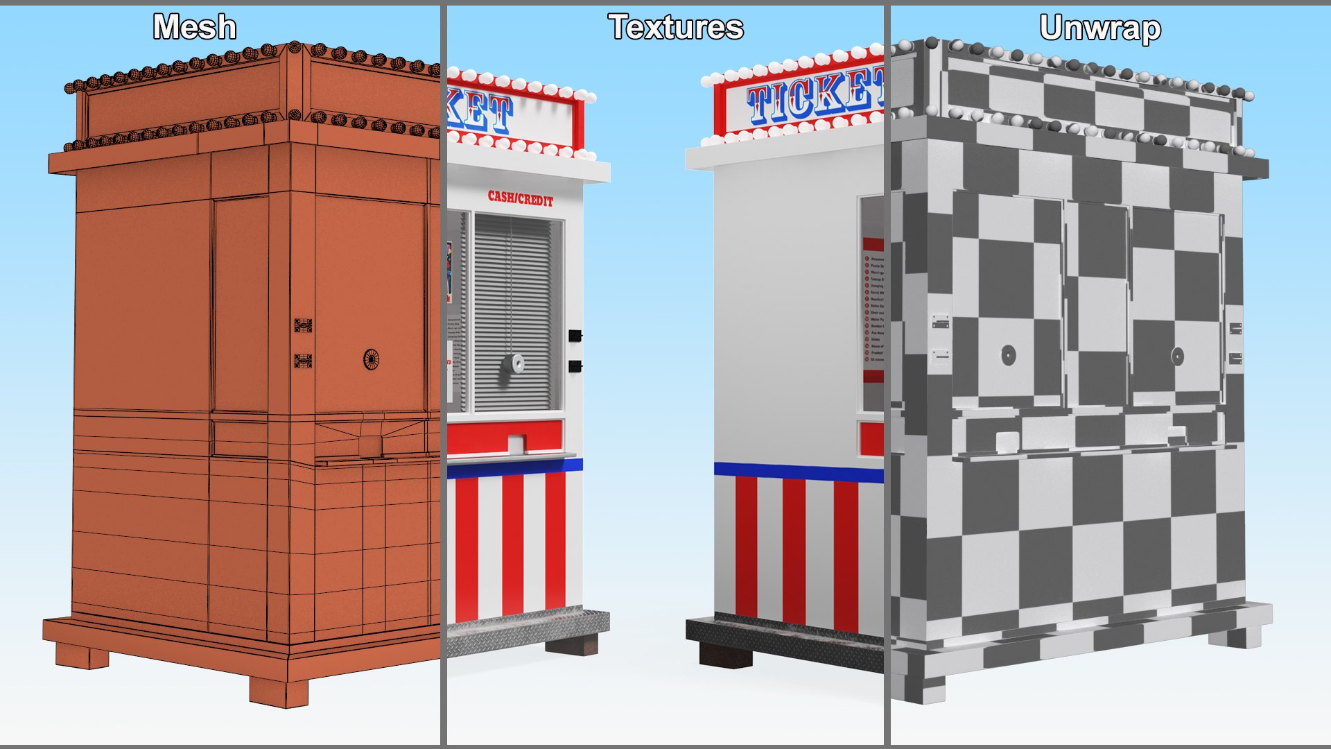3D Ticket Booth Classic - TurboSquid 2140349