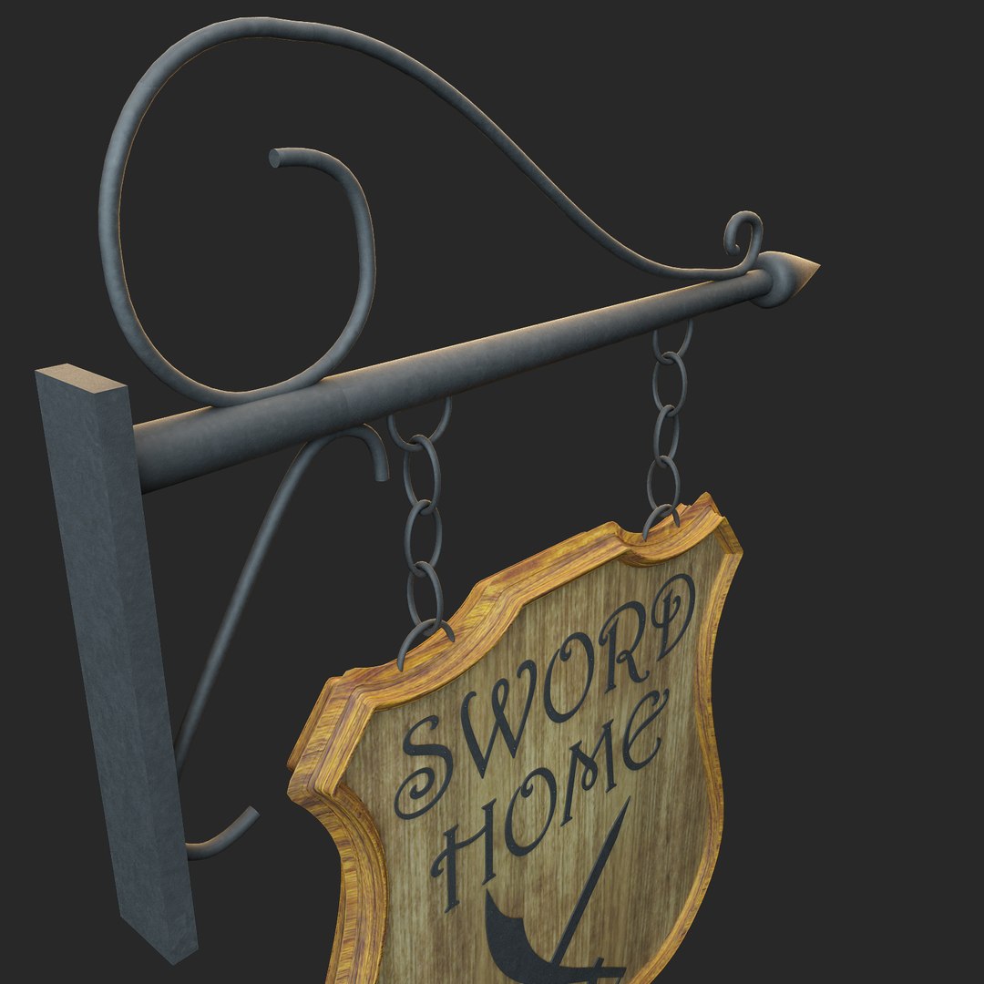 medieval shop panel 3d model