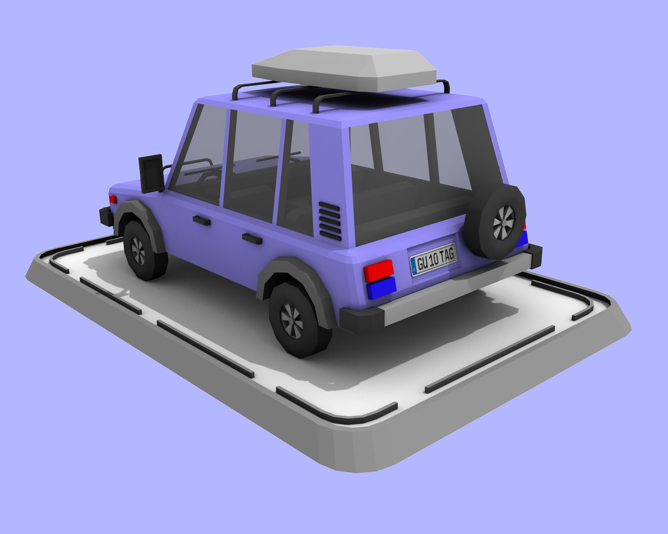 3D Cartoon Low Poly Jeep Crossover Car - TurboSquid 1840064