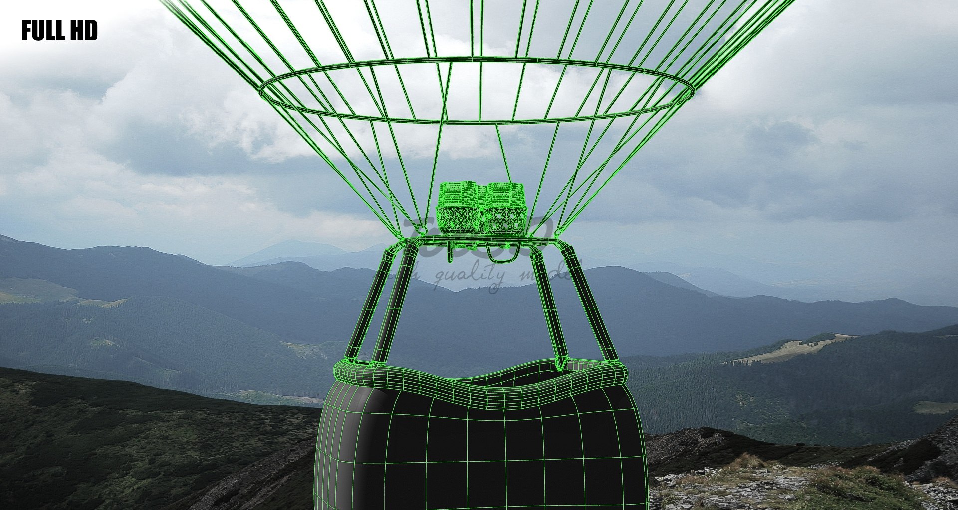 3d model of hot air balloon