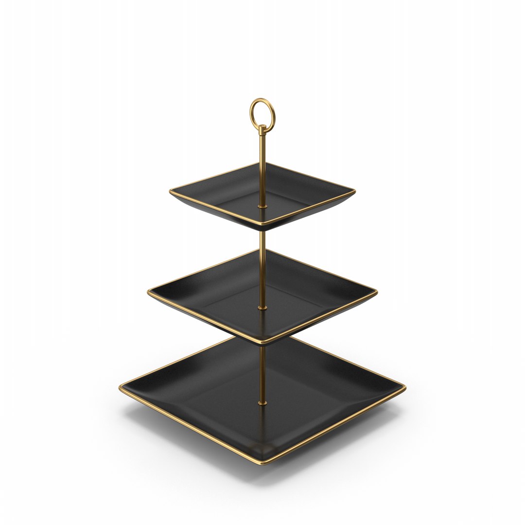 3D Black Square Plate Stand - TurboSquid 2169012