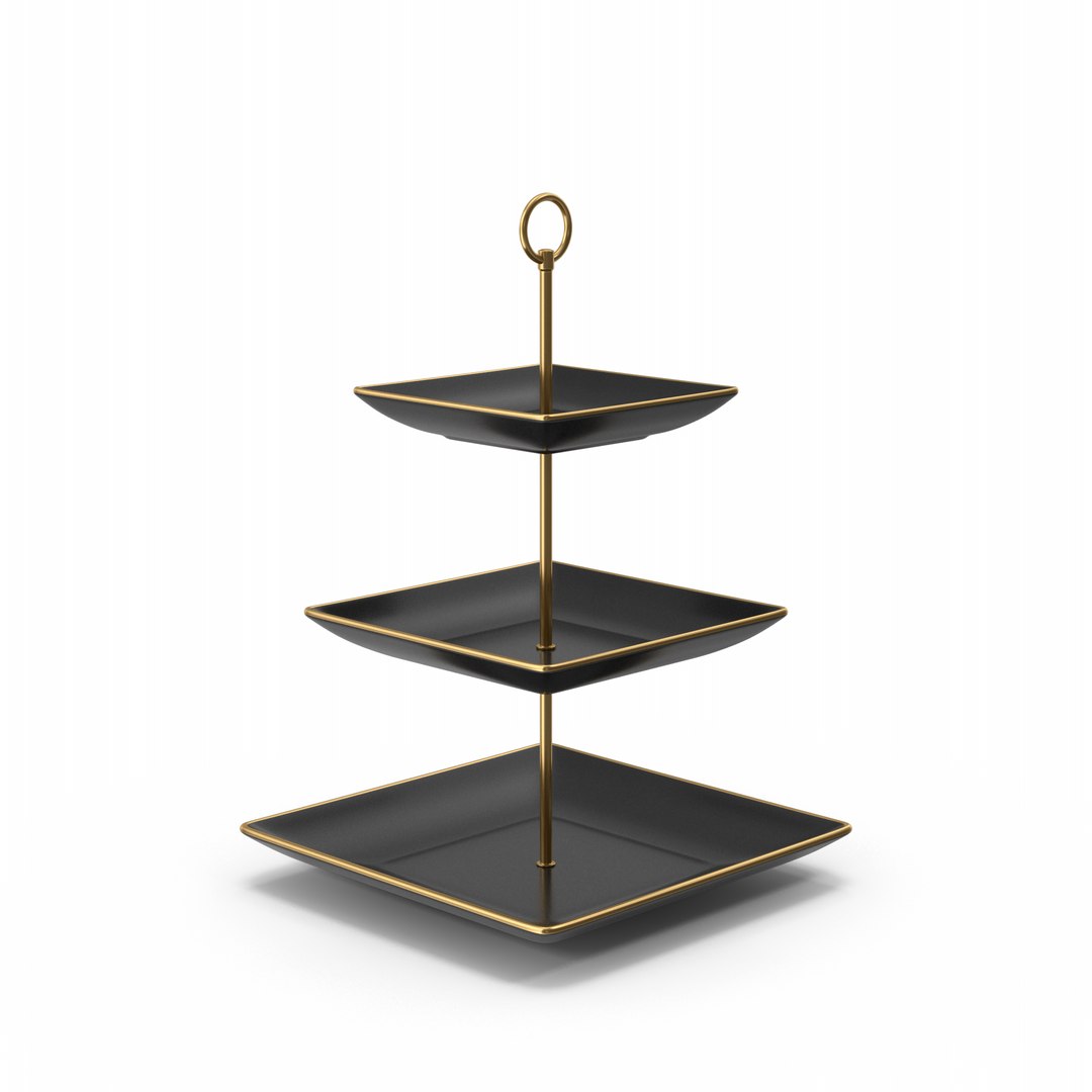 3D Black Square Plate Stand - TurboSquid 2169012