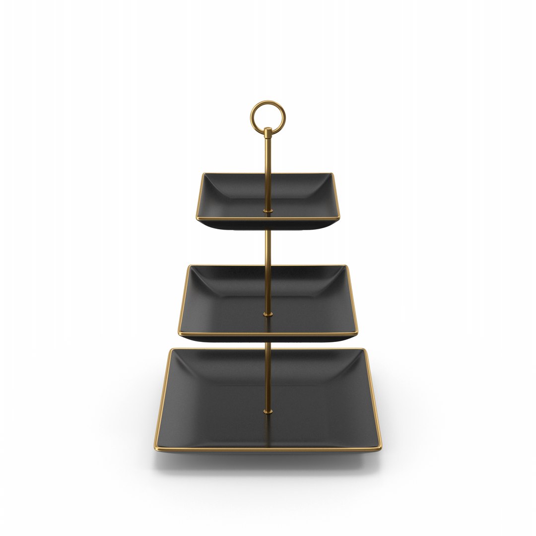 3D Black Square Plate Stand - TurboSquid 2169012
