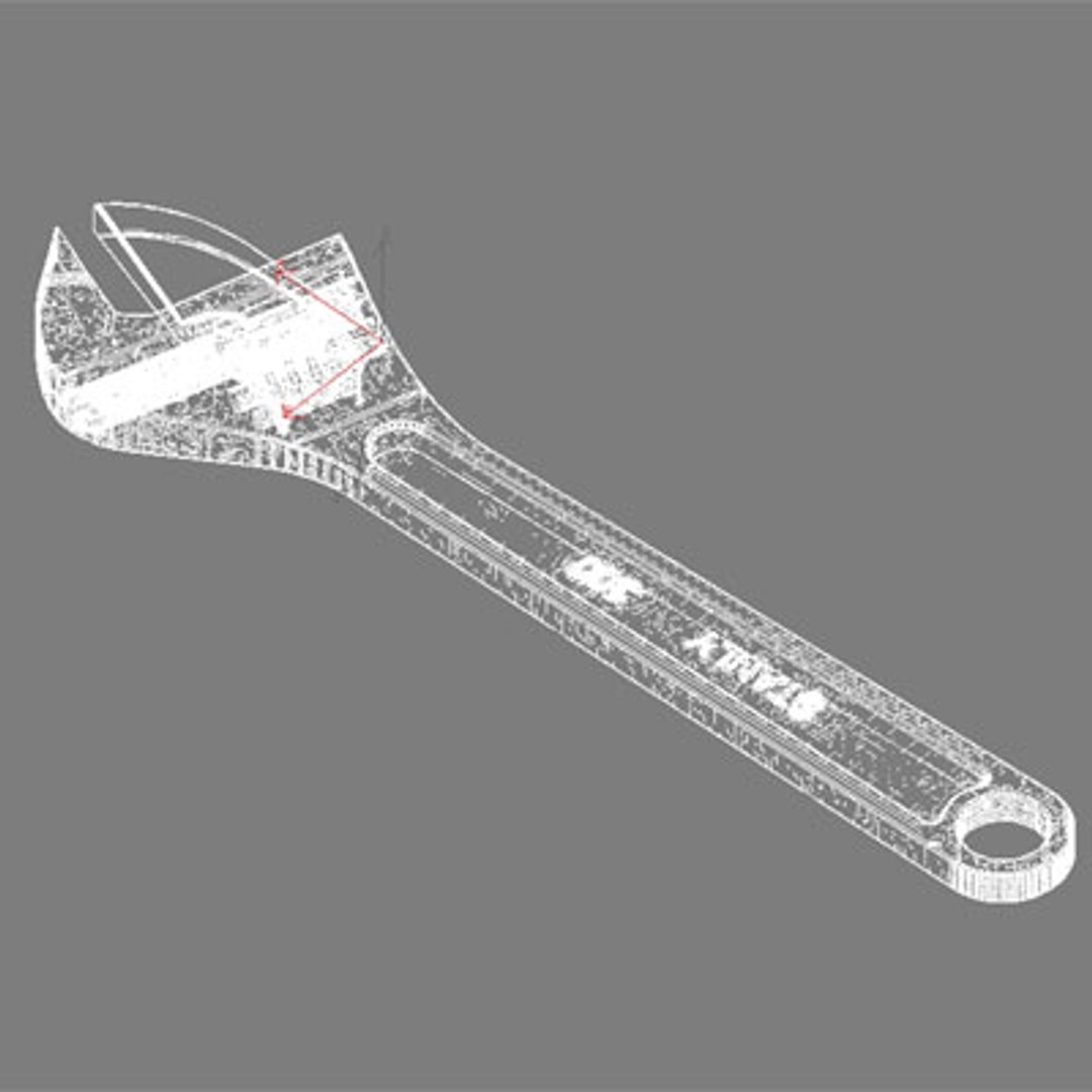 adjustable wrench 3d model