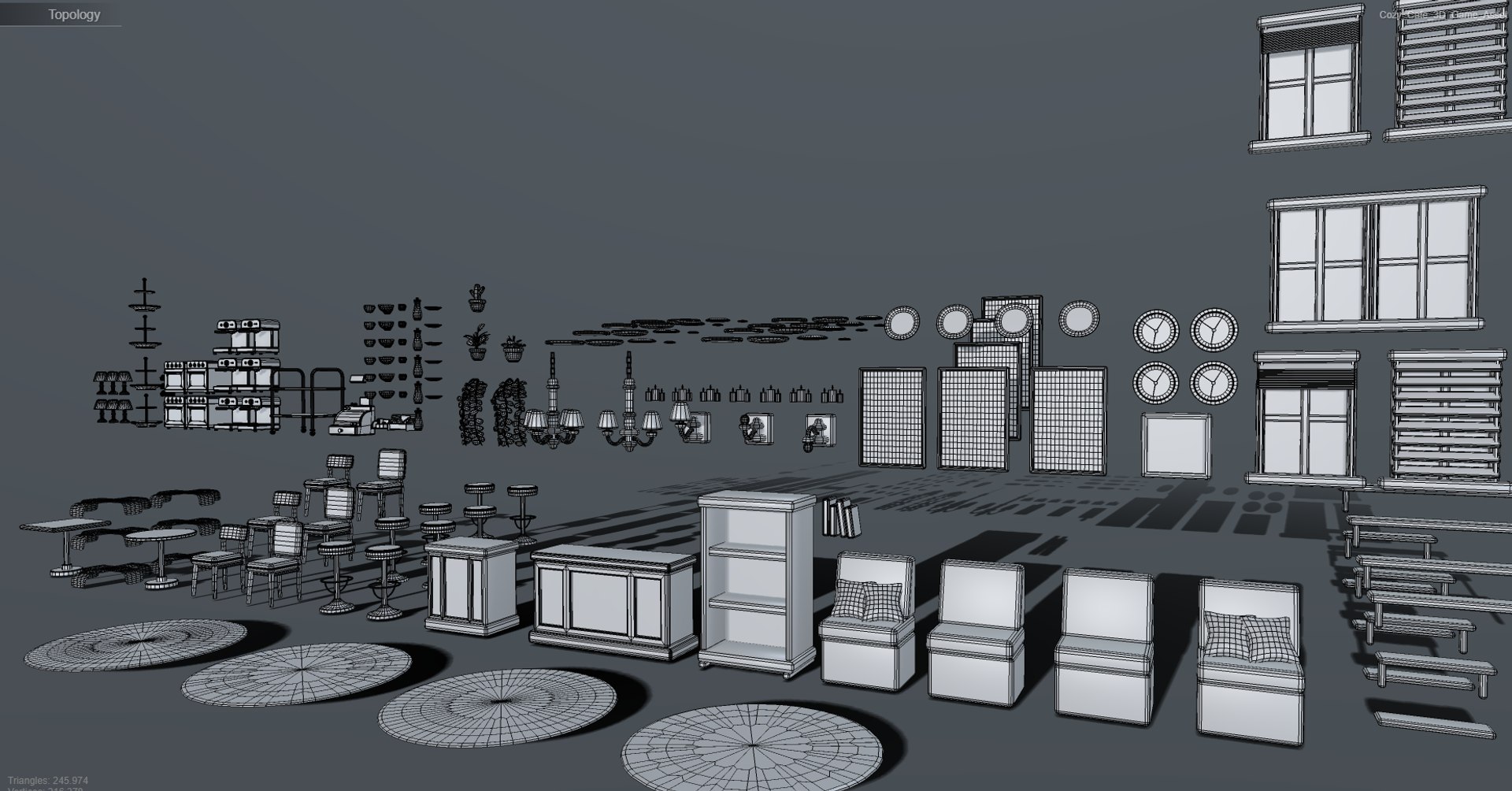Cozy Cafe 3D Game Asset Pack 3D Model - TurboSquid 2389196