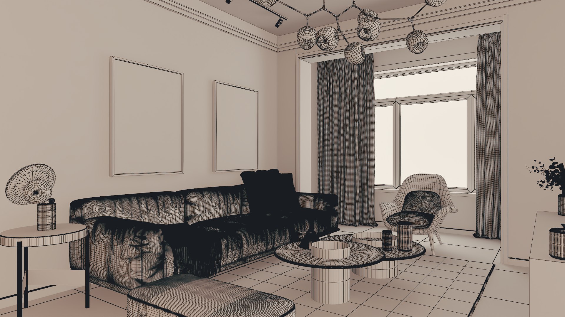 Colorful Apartment Living Room 3D - TurboSquid 1941250