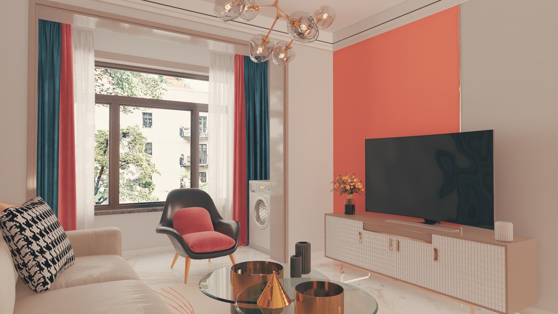 Colorful Apartment Living Room 3D - TurboSquid 1941250