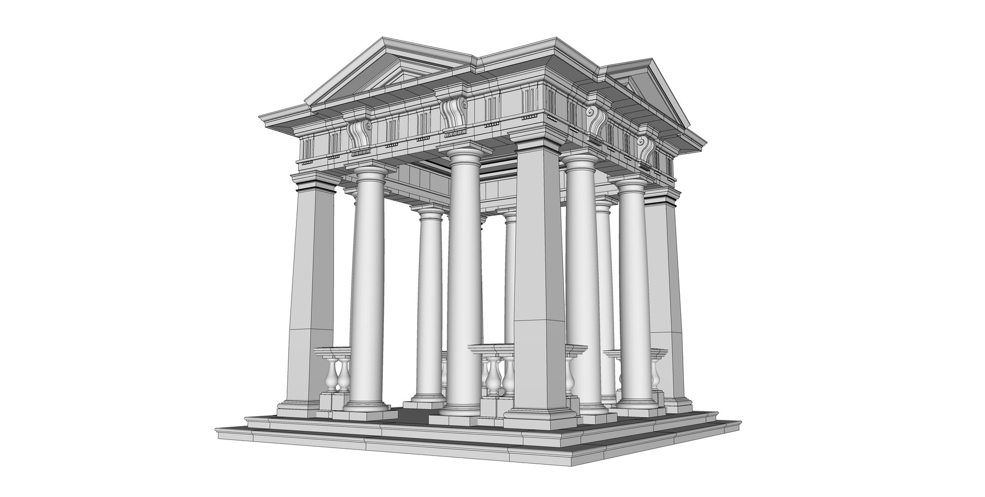Gazebo Doric Column Model - TurboSquid 2042945