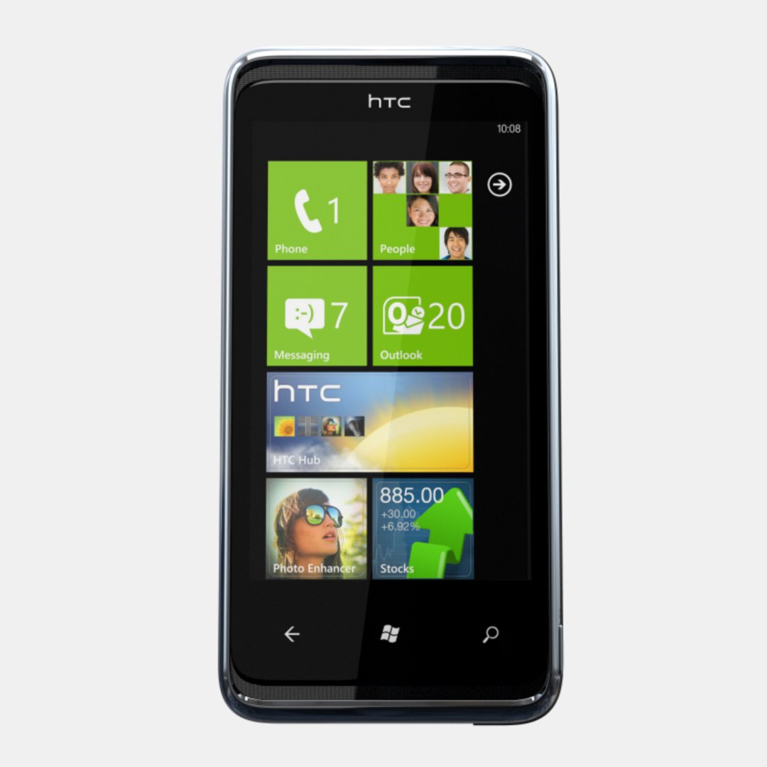 htc 7 pro mobile phone 3d model