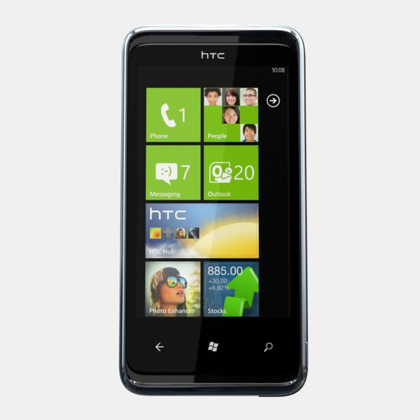 htc 7 pro mobile phone 3d model