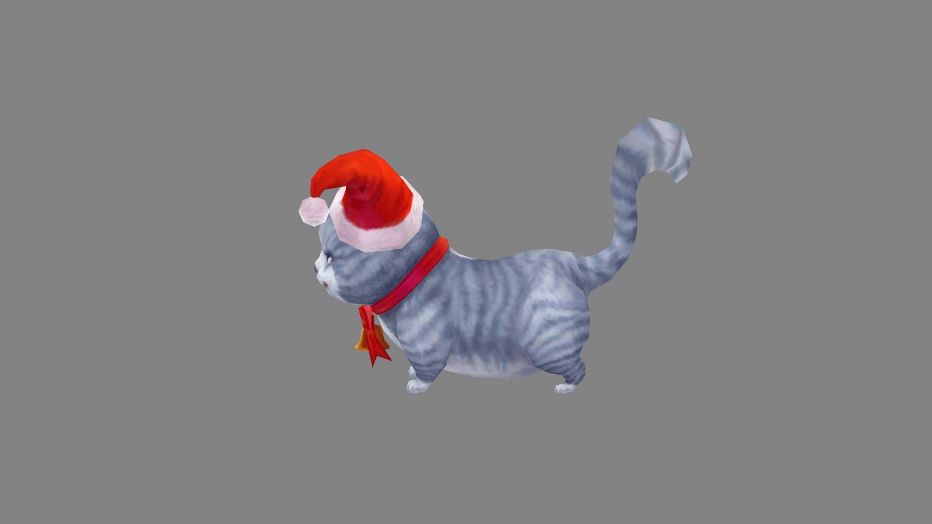 3D cartoon christmas fat cat - grey Low-poly 3D model - TurboSquid 1960677