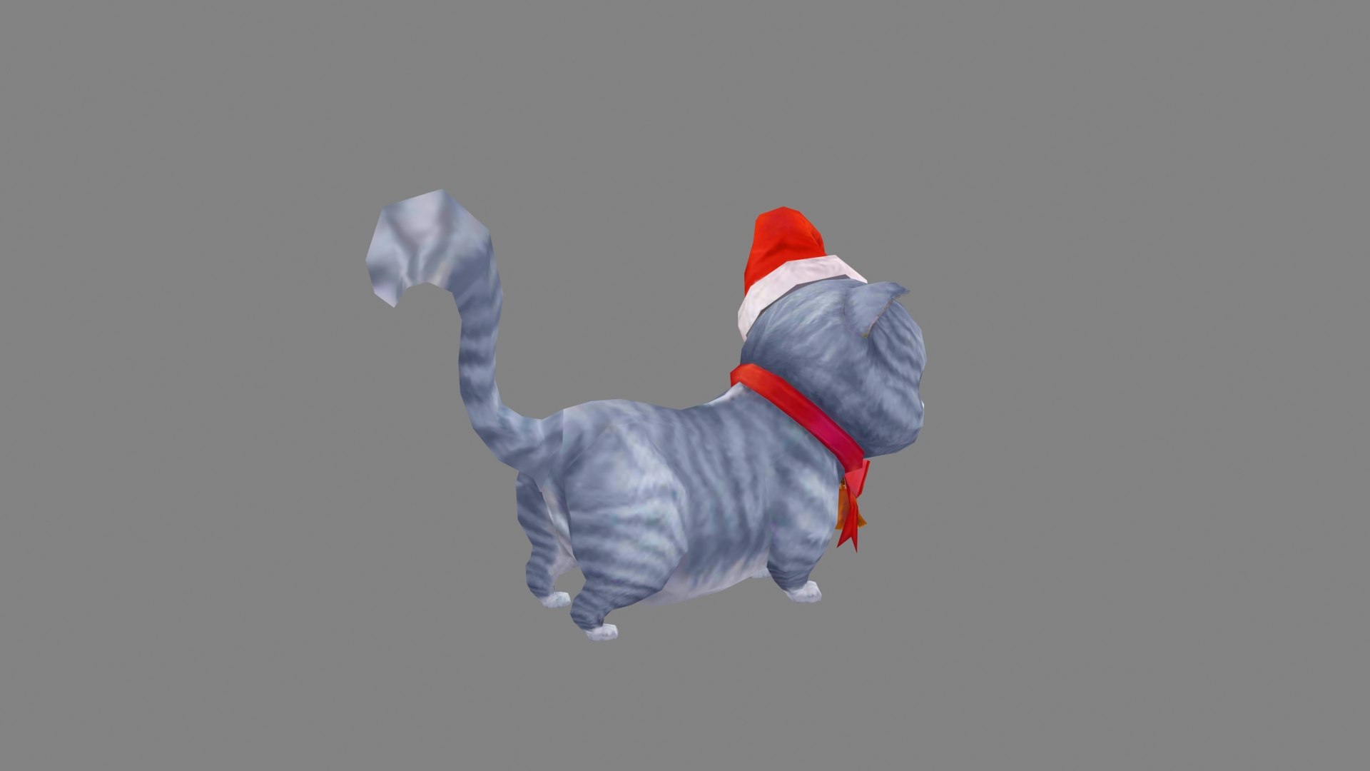 3D cartoon christmas fat cat - grey Low-poly 3D model - TurboSquid 1960677