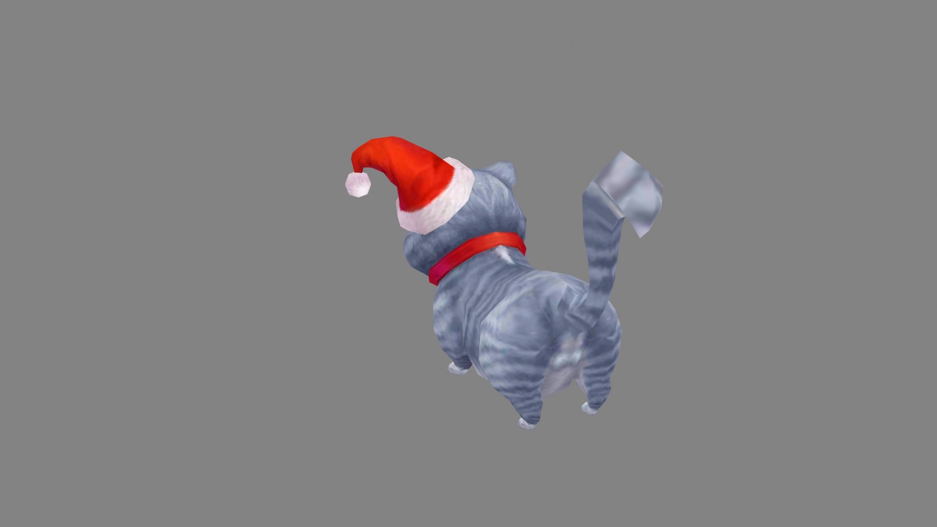 3D cartoon christmas fat cat - grey Low-poly 3D model - TurboSquid 1960677