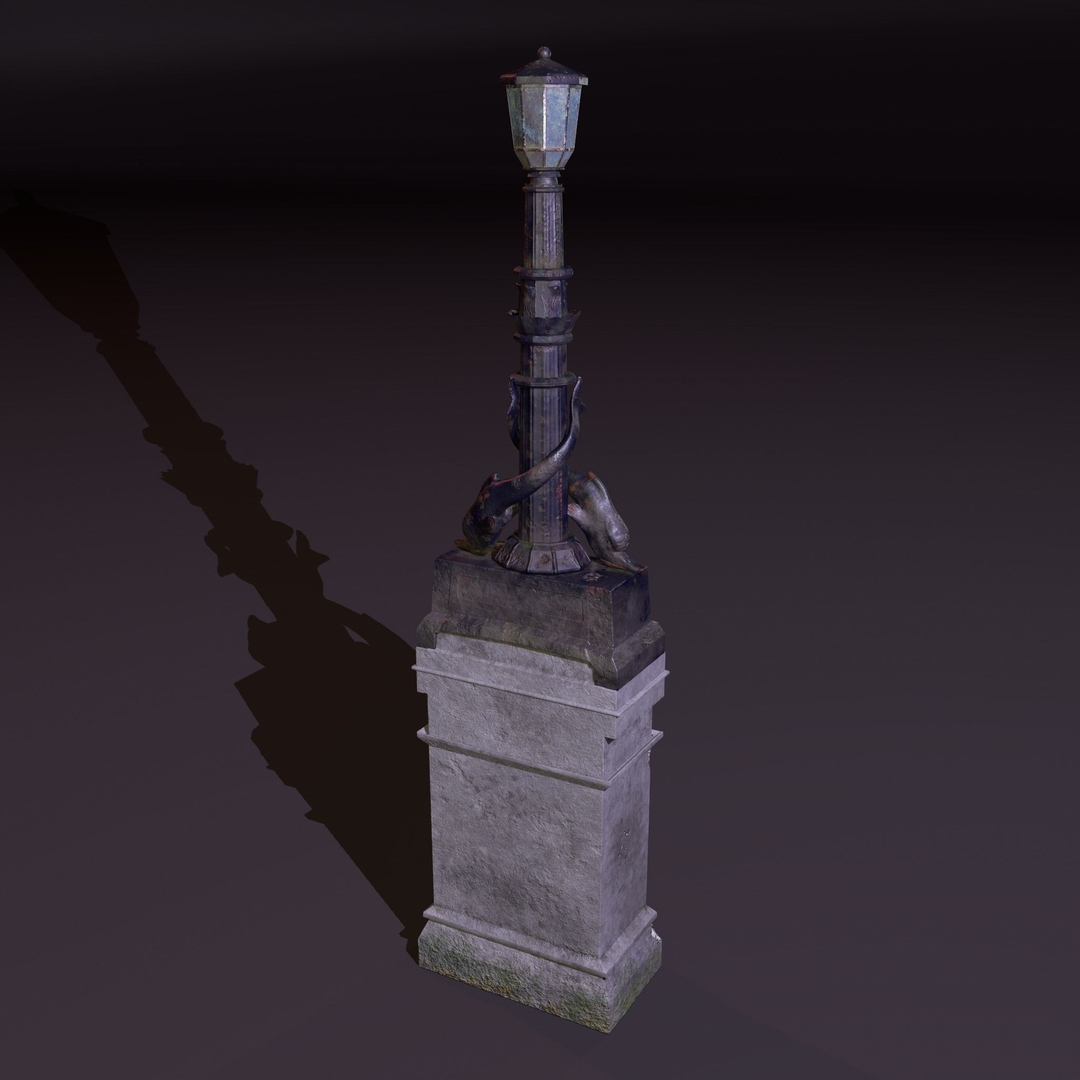 Dolphin lamp post 3D model - TurboSquid 1517218