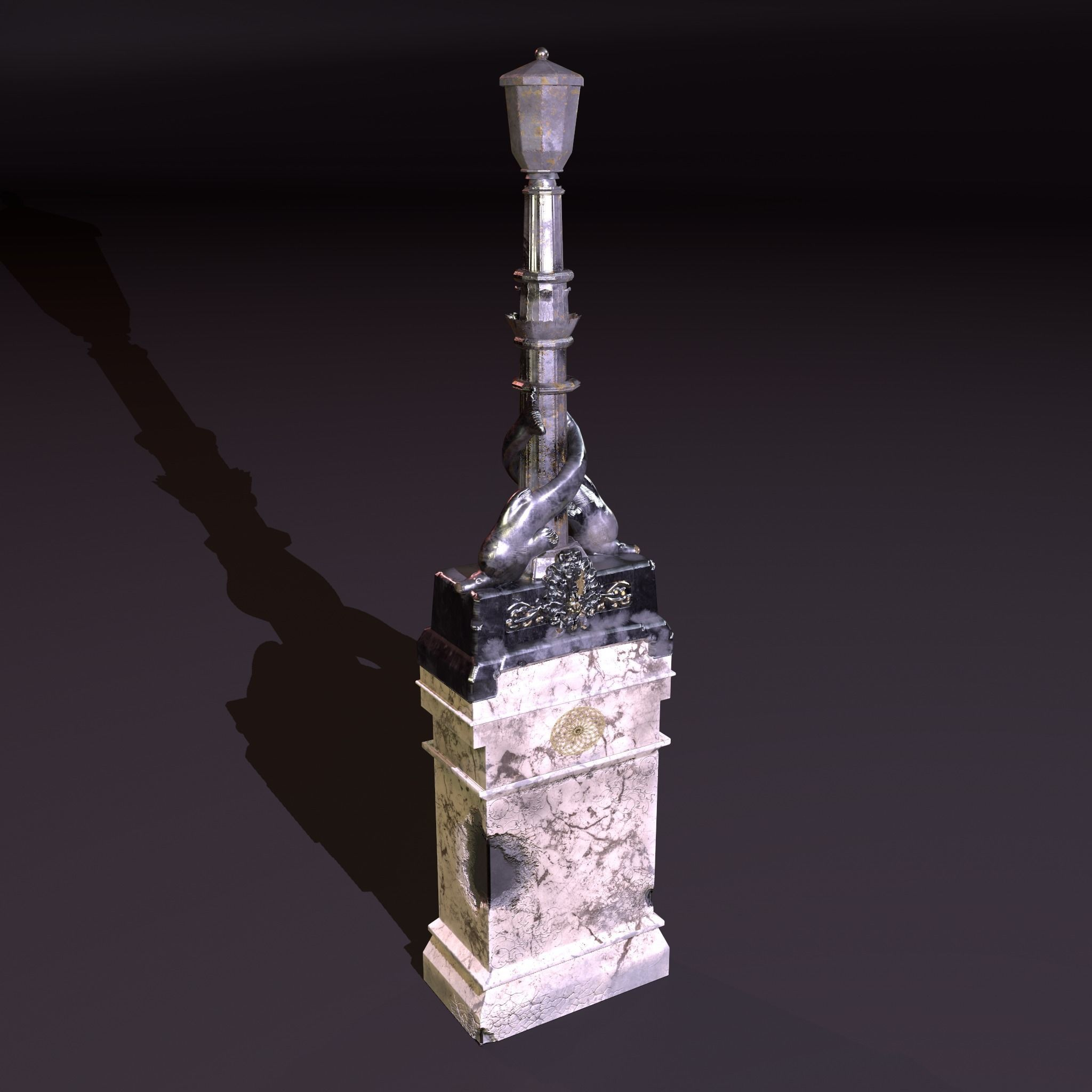 Dolphin lamp post 3D model - TurboSquid 1517218