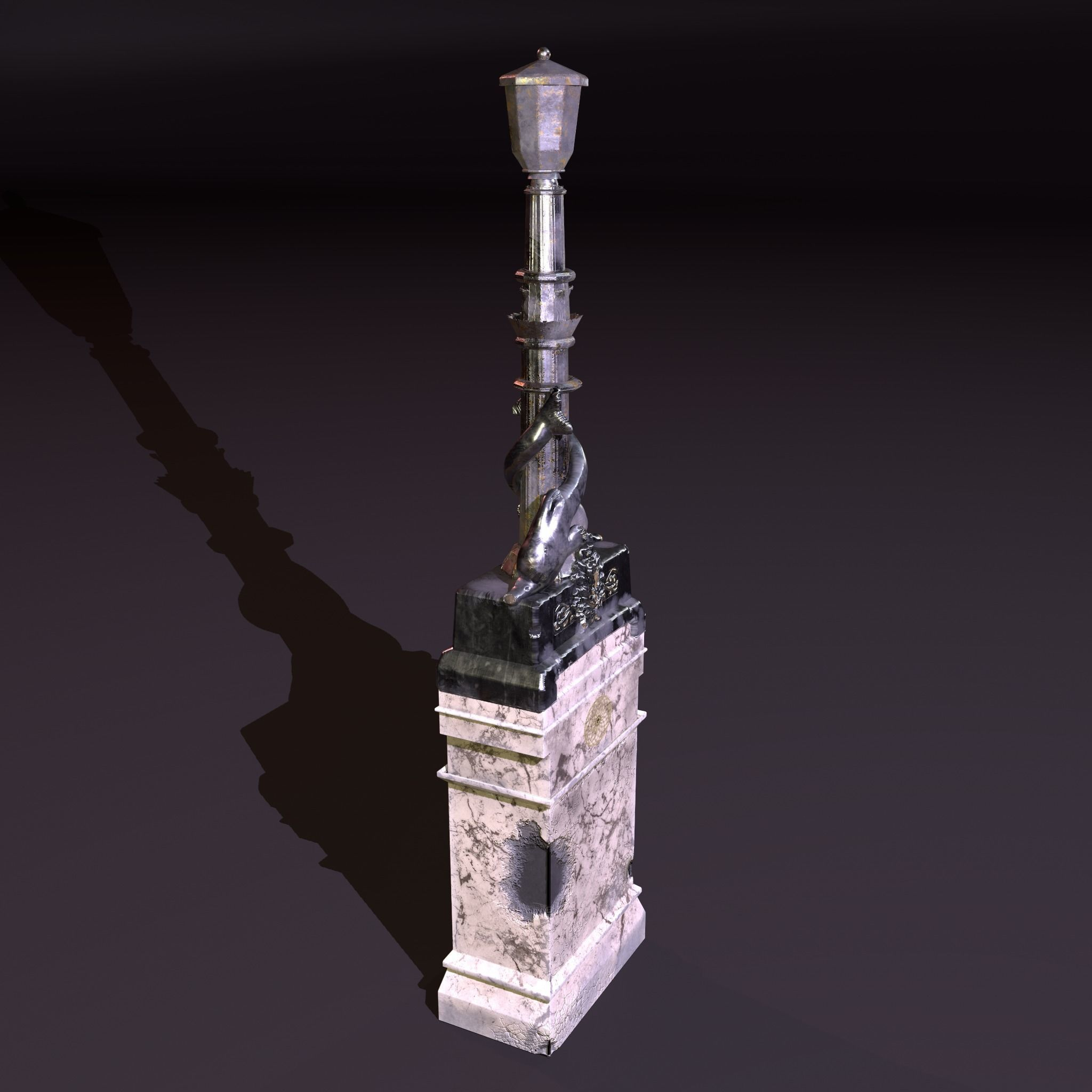 Dolphin lamp post 3D model - TurboSquid 1517218