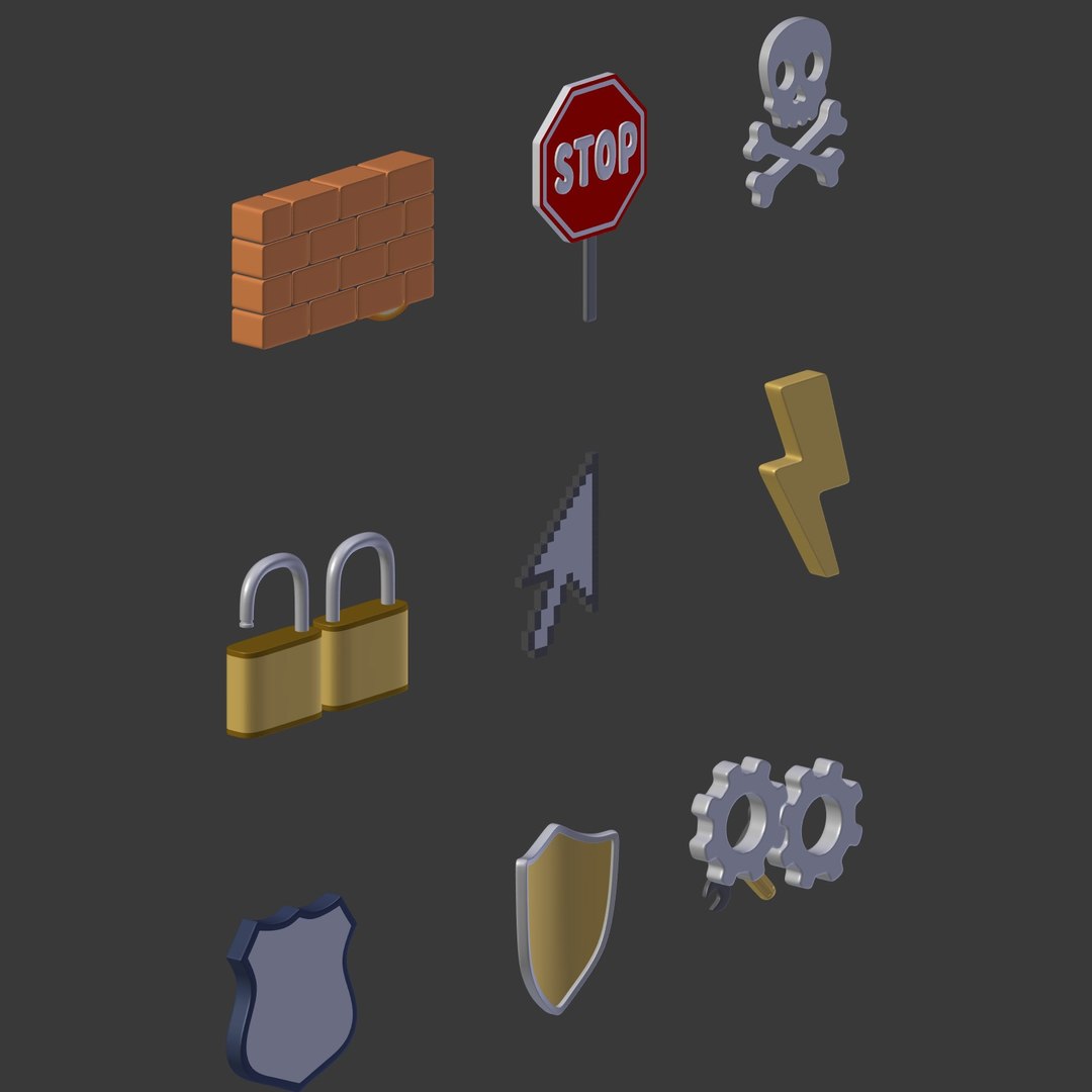 3D model internet security signs - TurboSquid 1572298