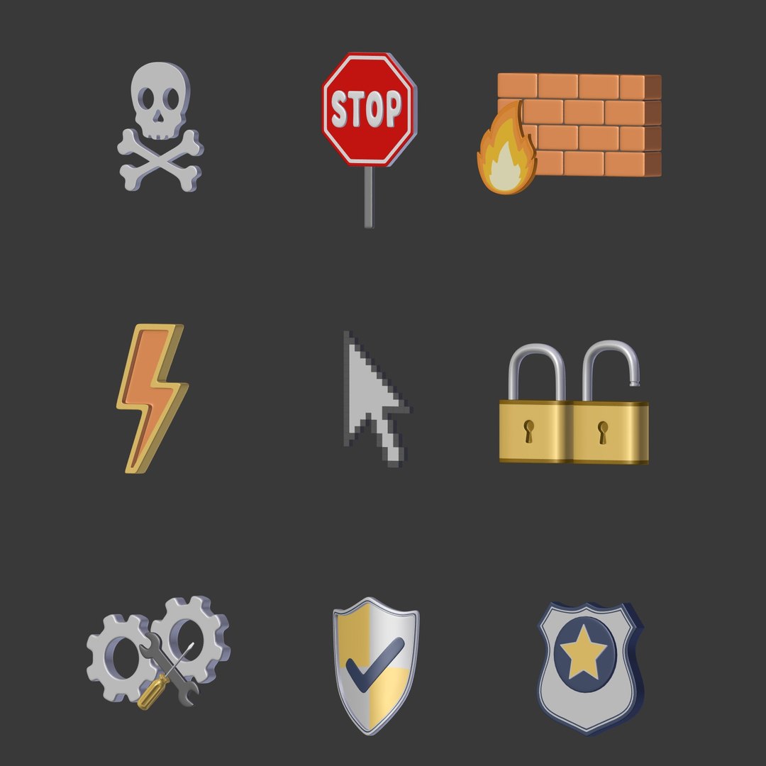 3D model internet security signs - TurboSquid 1572298