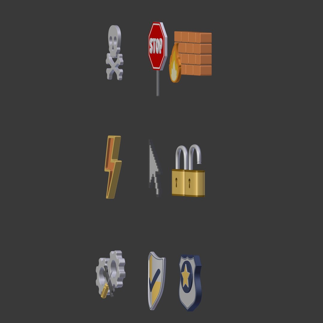 3D model internet security signs - TurboSquid 1572298