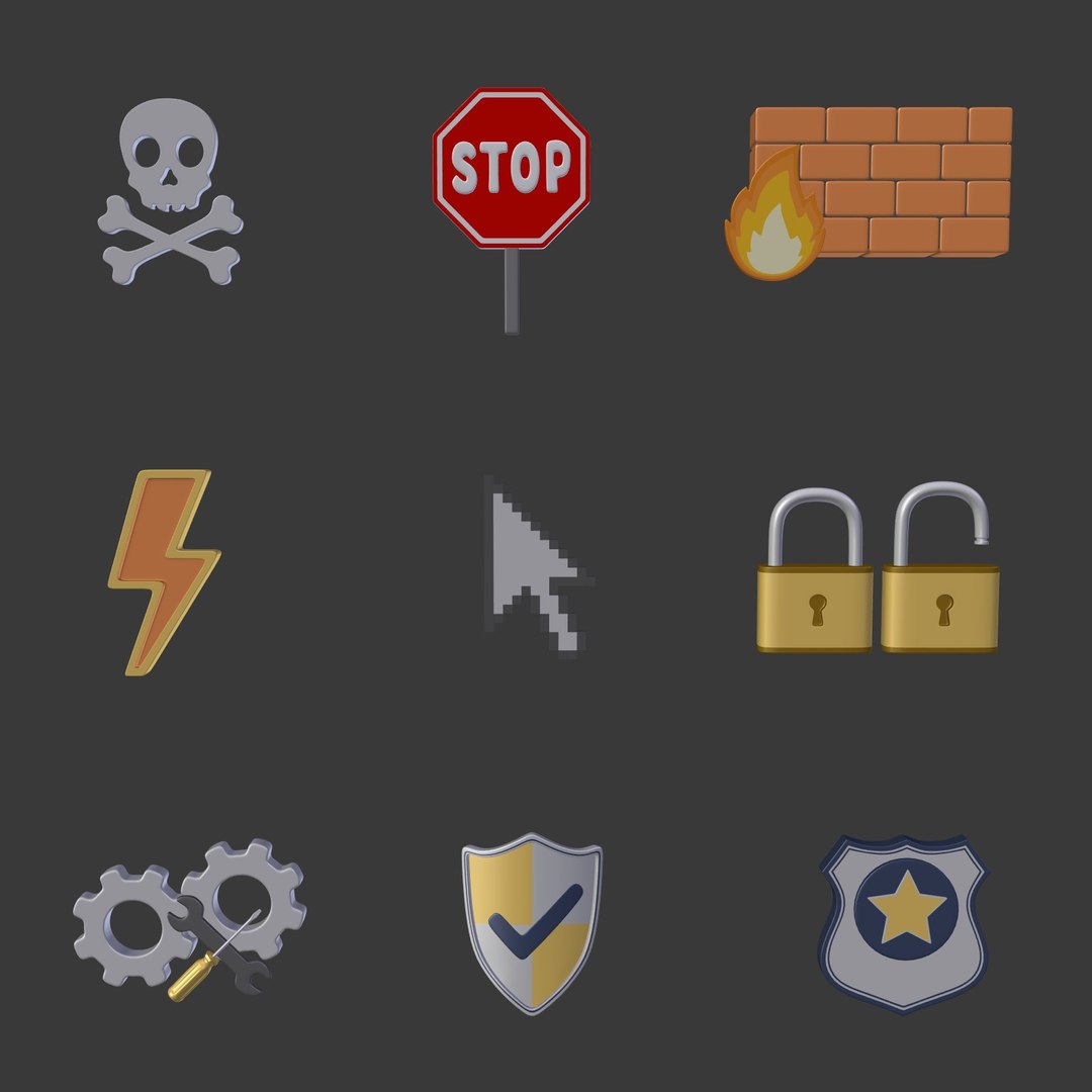 3D model internet security signs - TurboSquid 1572298