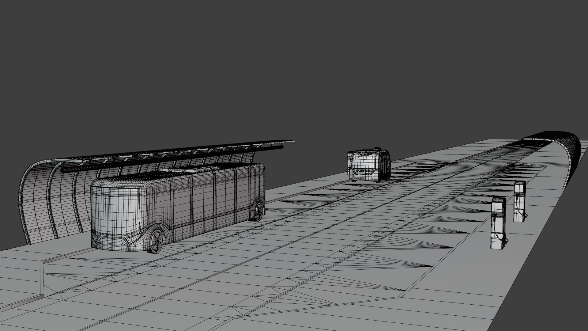 Elevated Train And Bus Station 3D Model - TurboSquid 2209494