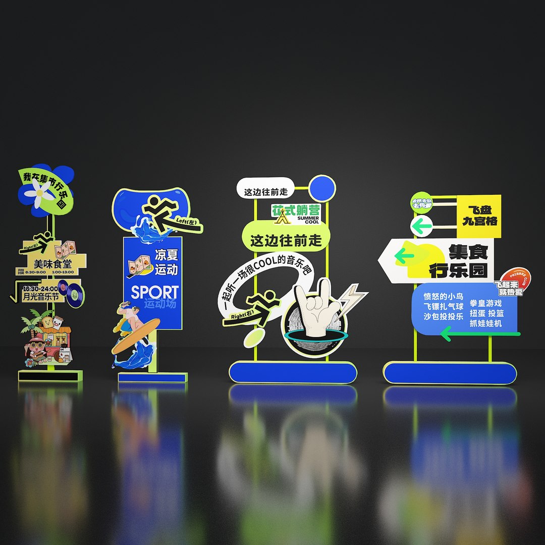 3D Guide Board Advertising Board Commercial Drainage Board Decorative ...