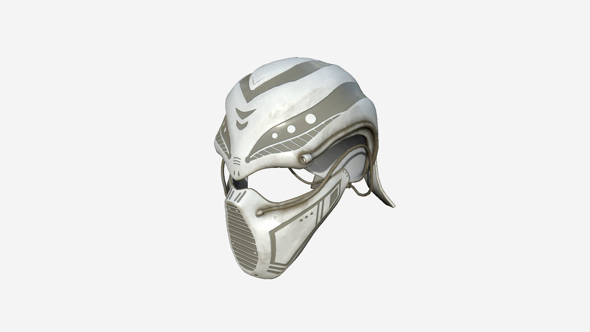 SciFi Ninja Mask A05 Full White - Character Design Fashion 3D Model ...
