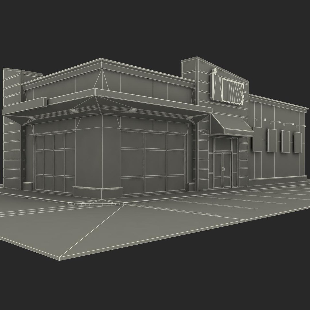 3d Fast Food Restaurant Model