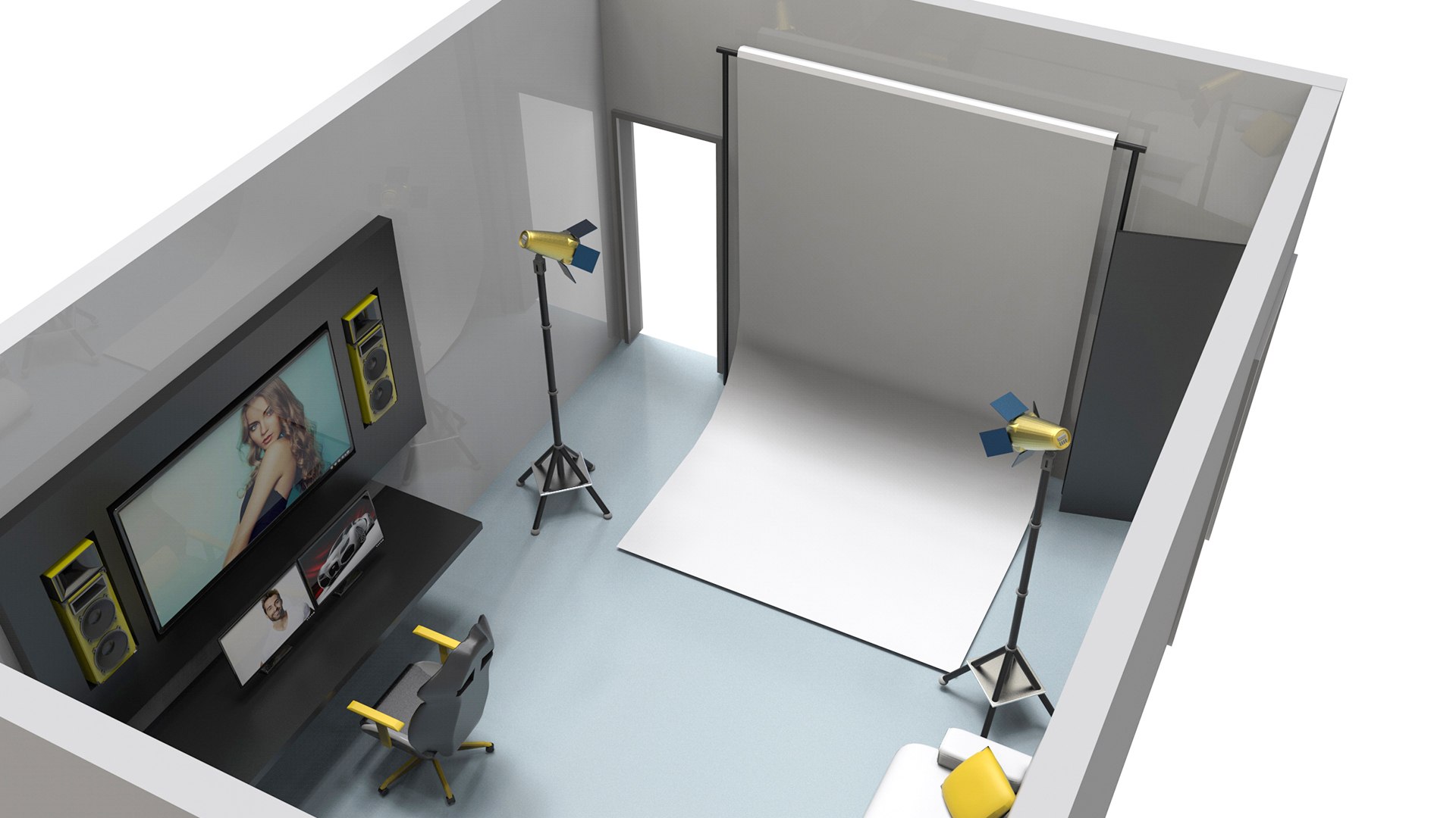 Free 3D Model Photography Studio 3d Model Setup - TurboSquid 1767383