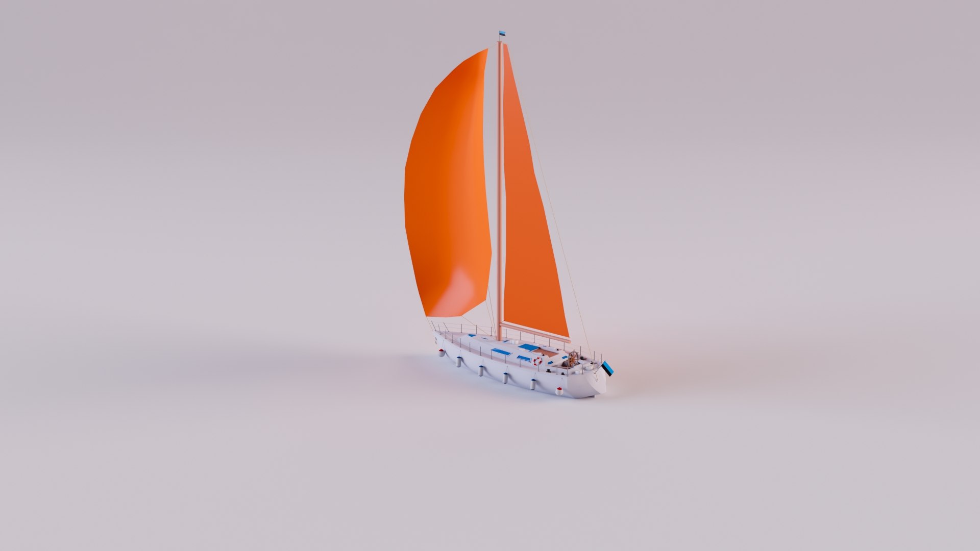 Cartoon Low Poly Sailboat 3D - TurboSquid 1990826
