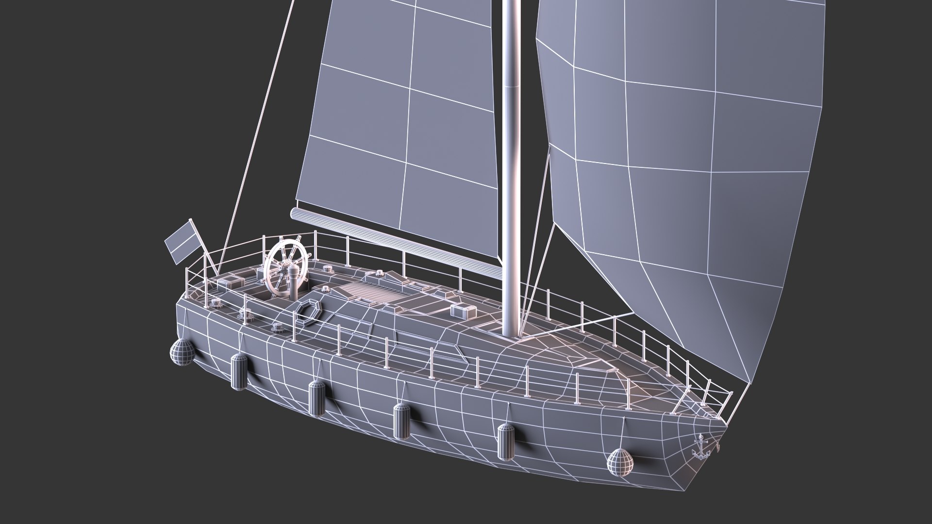 Cartoon Low Poly Sailboat 3D - TurboSquid 1990826