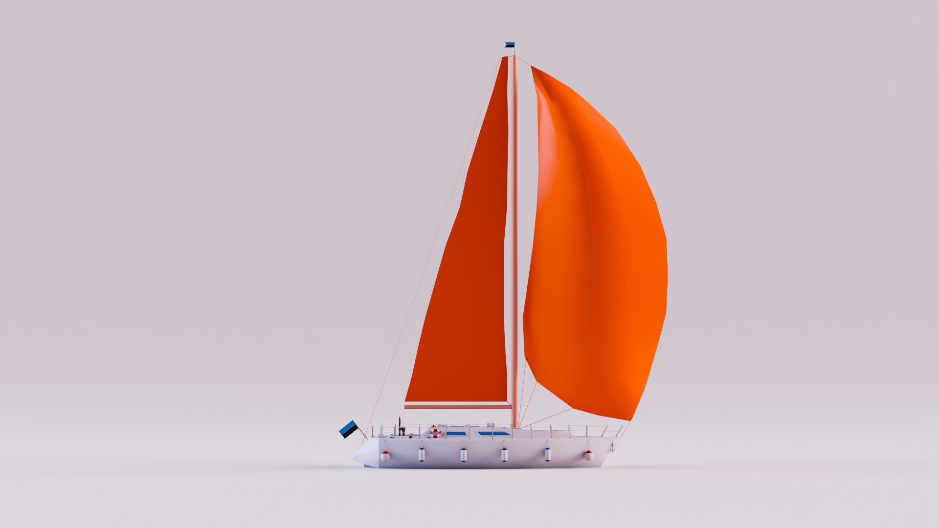 Cartoon Low Poly Sailboat 3D - TurboSquid 1990826