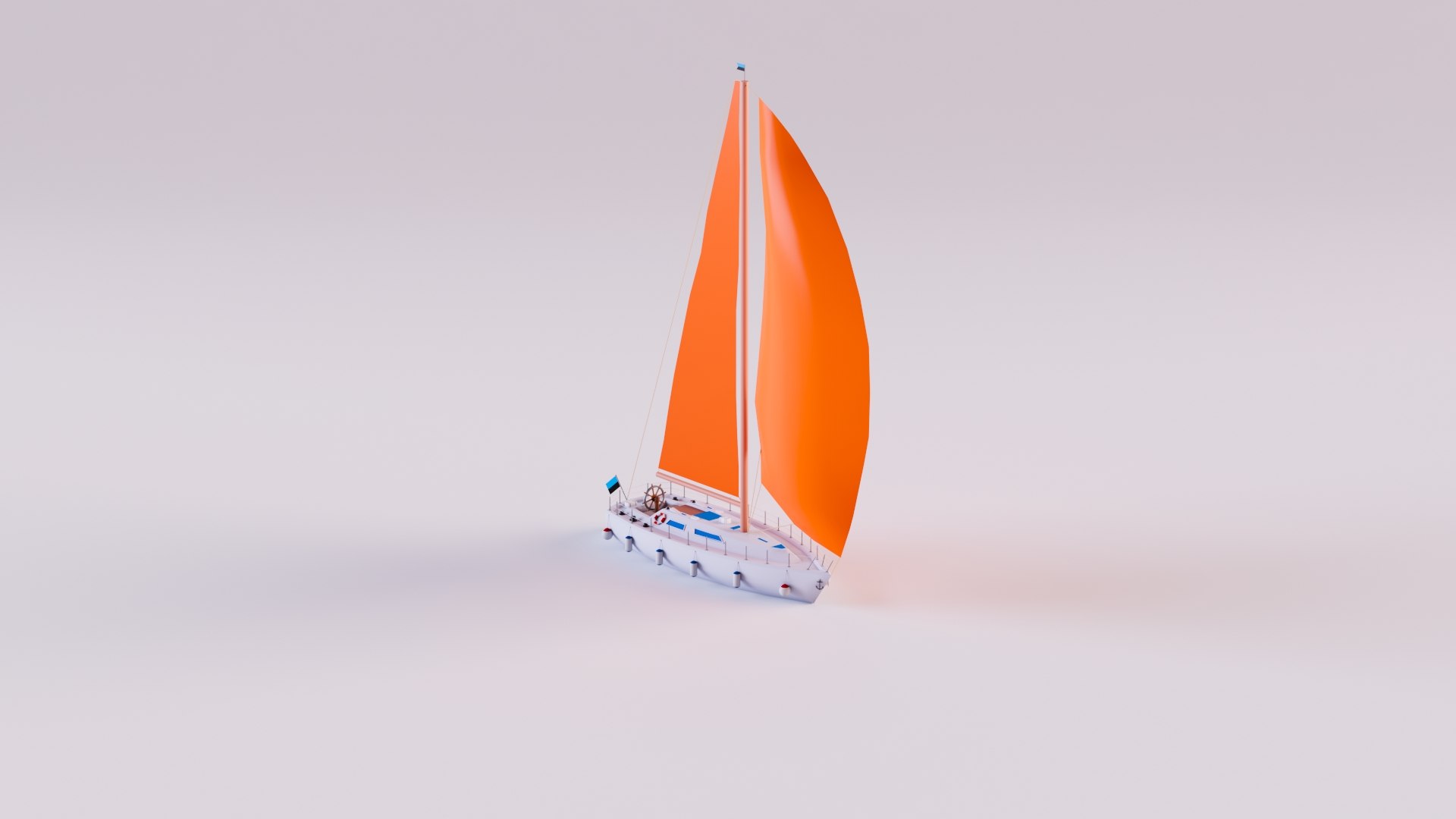 Cartoon Low Poly Sailboat 3D - TurboSquid 1990826