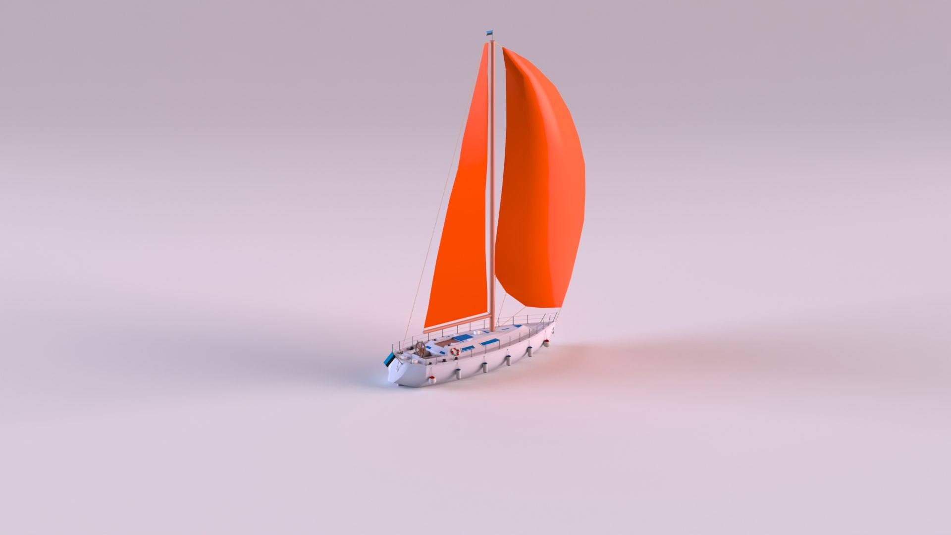 Cartoon Low Poly Sailboat 3D - TurboSquid 1990826