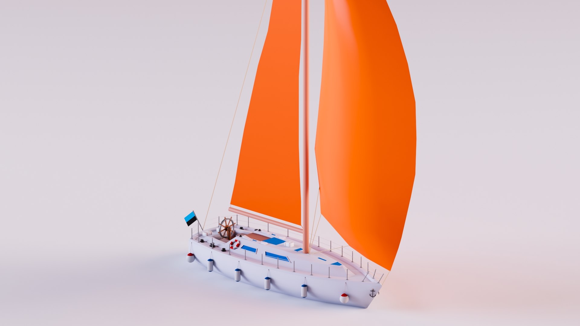 Cartoon Low Poly Sailboat 3D - TurboSquid 1990826