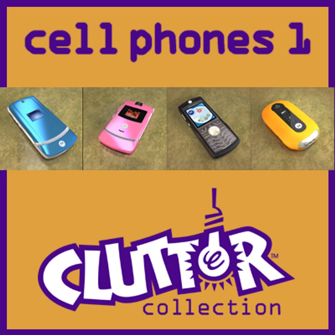 Cell Phones 1 Clutter 3d Model