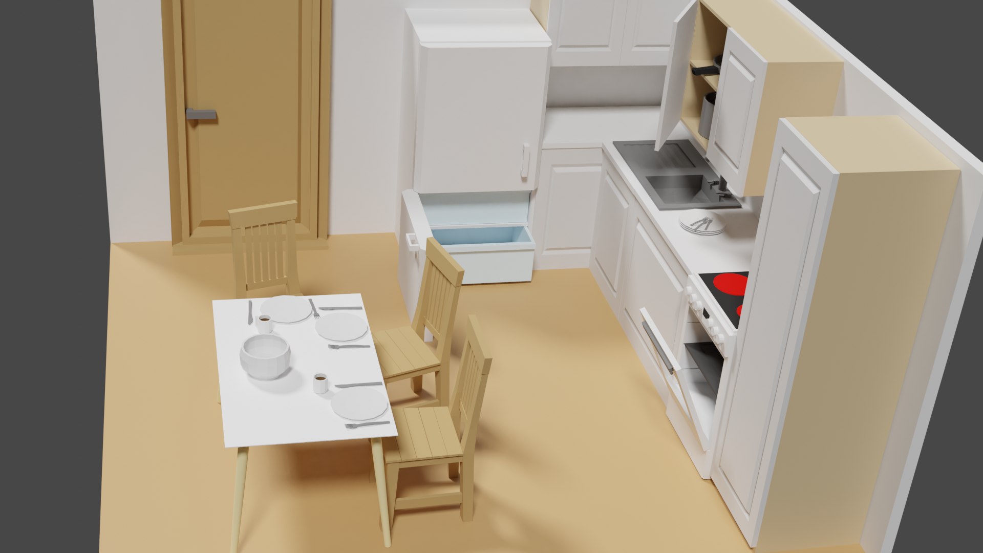 3D Kitchen Comic Style - TurboSquid 1702941