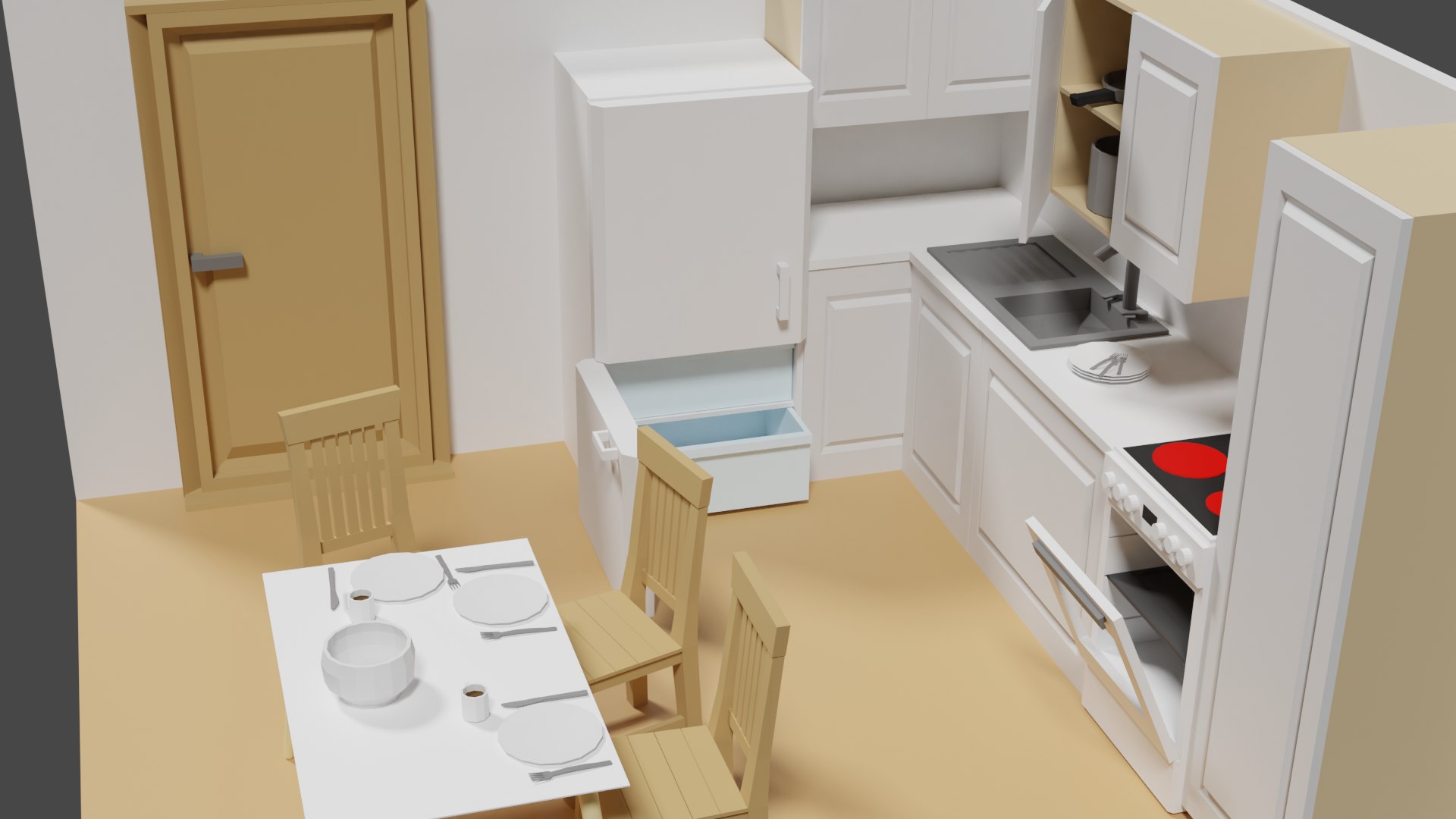 3D Kitchen Comic Style - TurboSquid 1702941