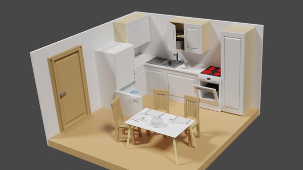 3D kitchen comic style - TurboSquid 1702941