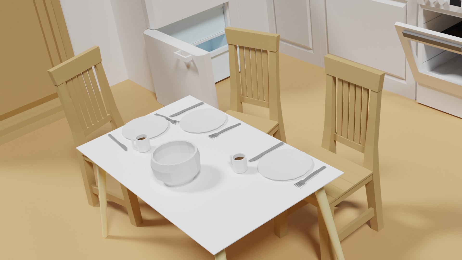 3D Kitchen Comic Style - TurboSquid 1702941