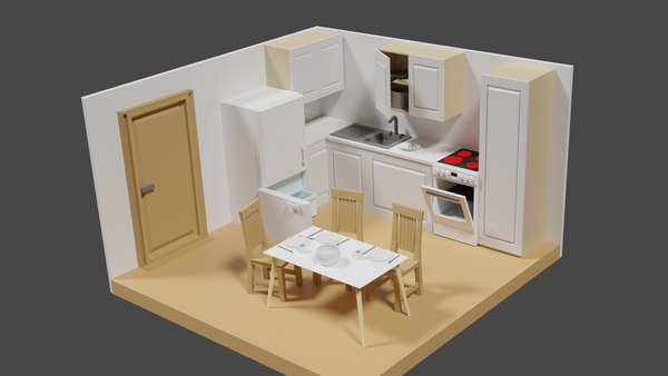 3D kitchen comic style - TurboSquid 1702941