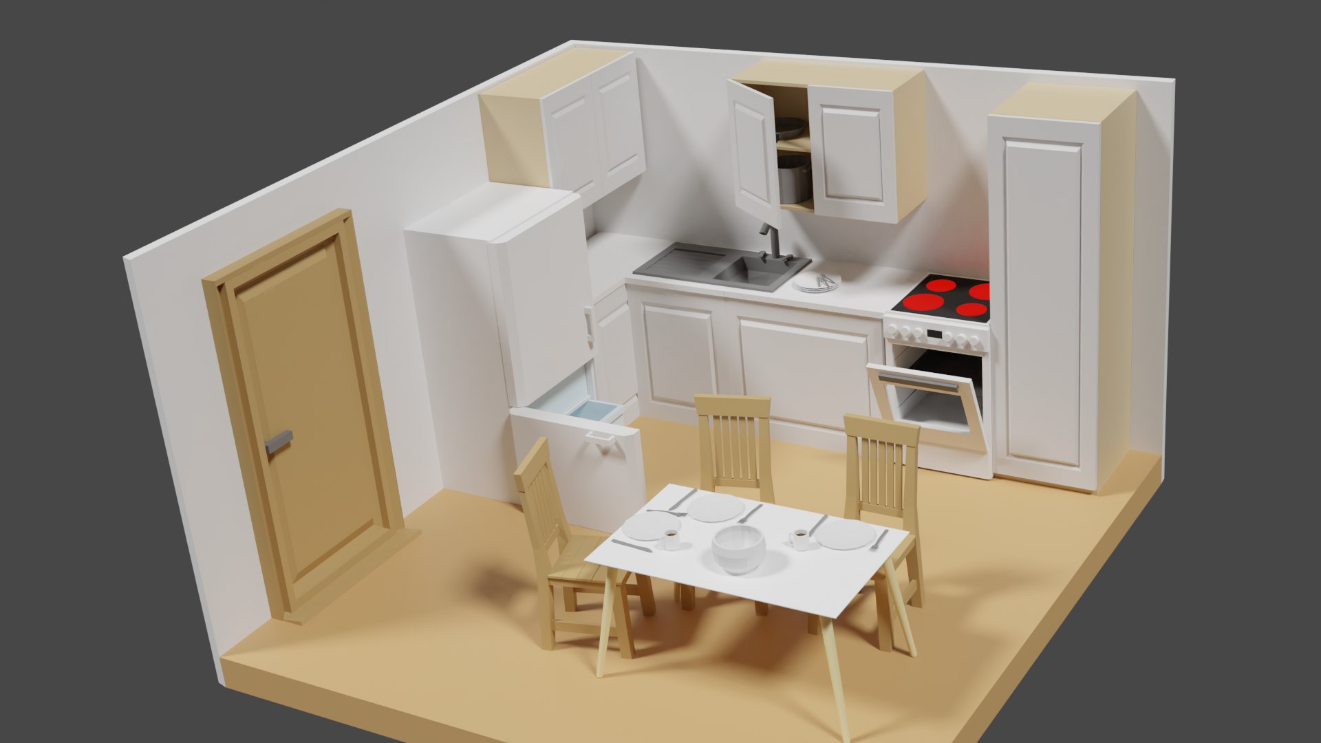 3D Kitchen Comic Style - TurboSquid 1702941