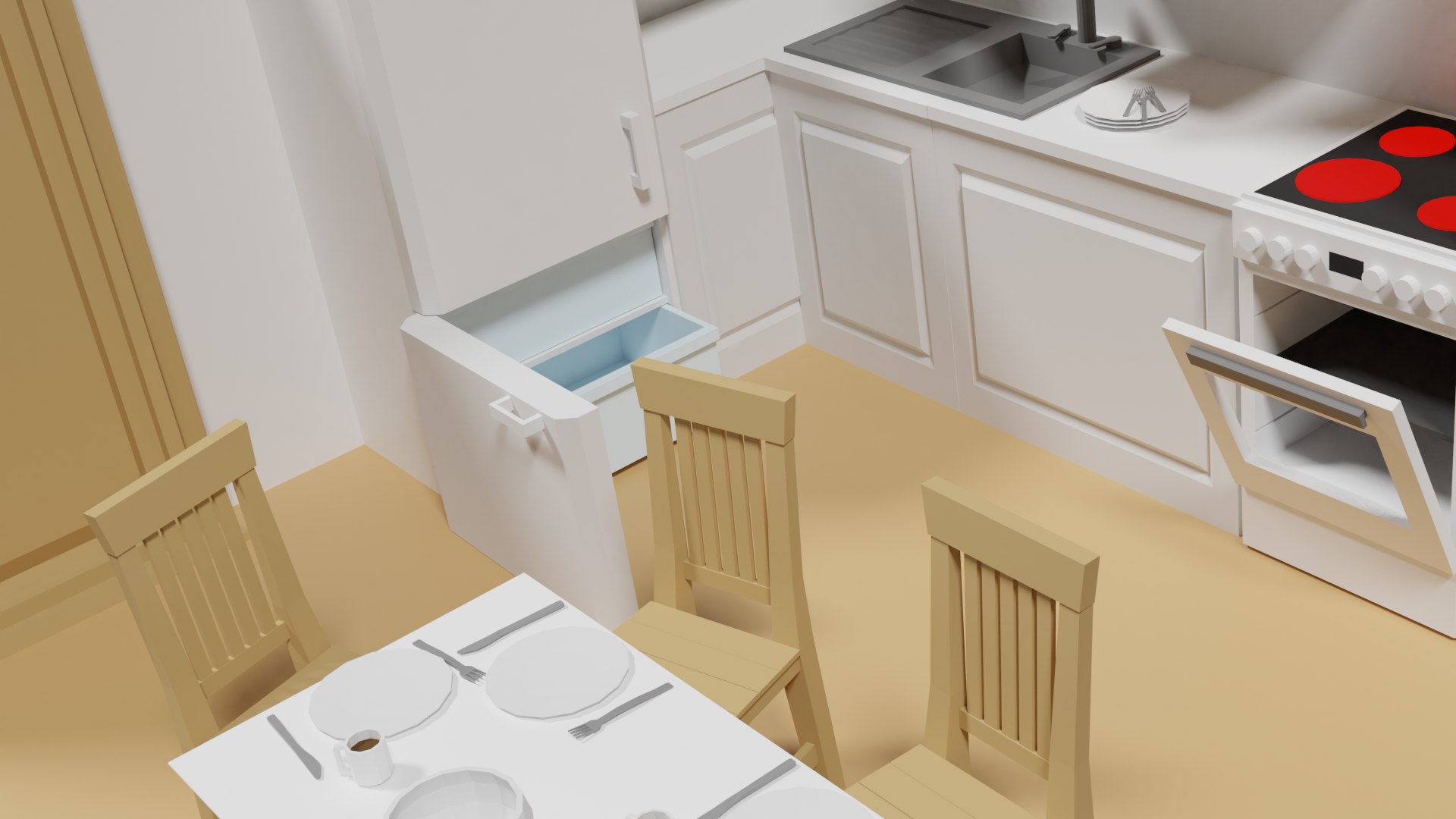 3D Kitchen Comic Style - TurboSquid 1702941