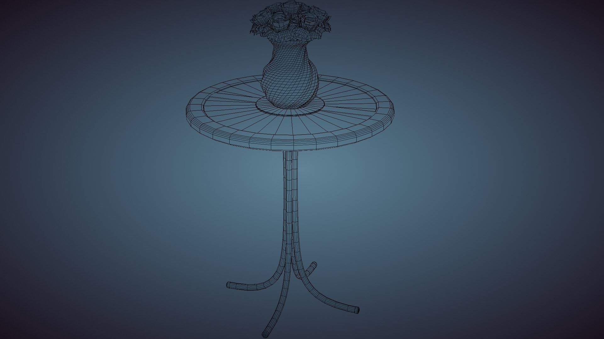Glass Wood Round Table With Roses 3D - TurboSquid 2385172