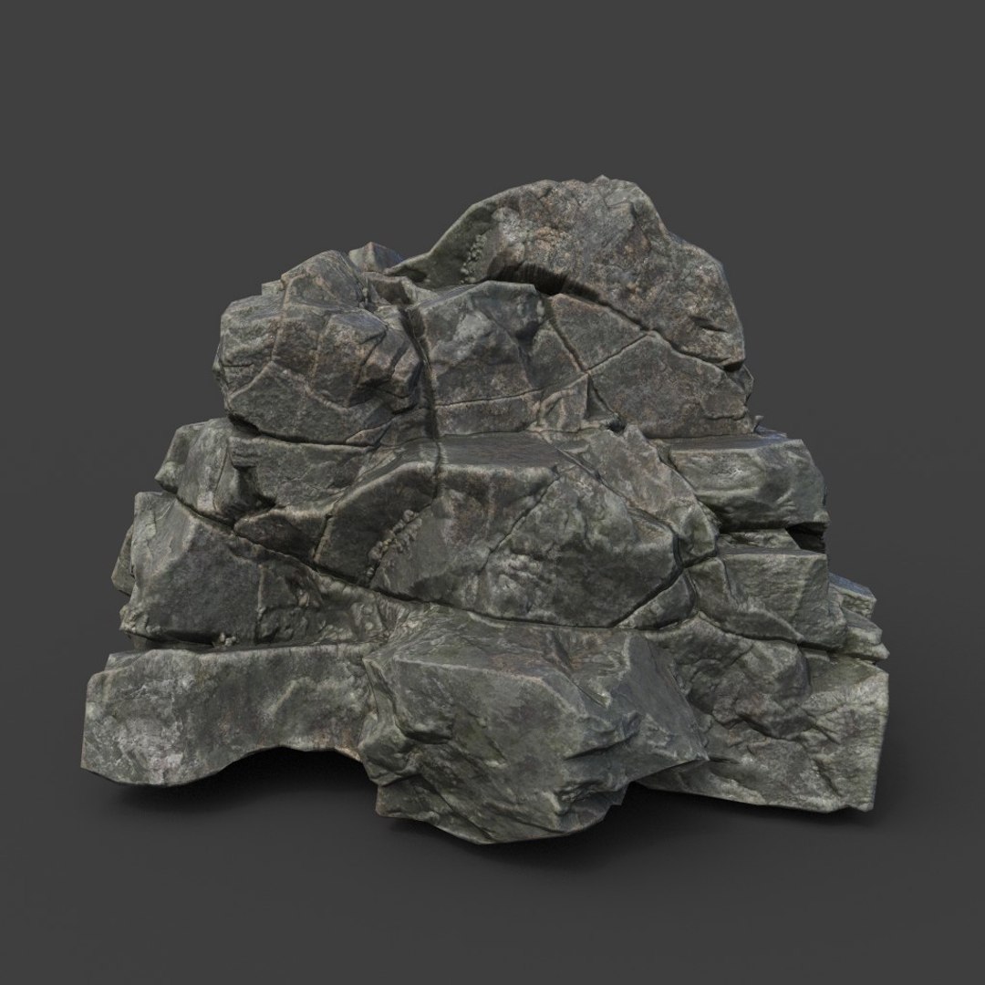 10 Low poly PBR Cracked Black Rock 3D model - TurboSquid 2164008