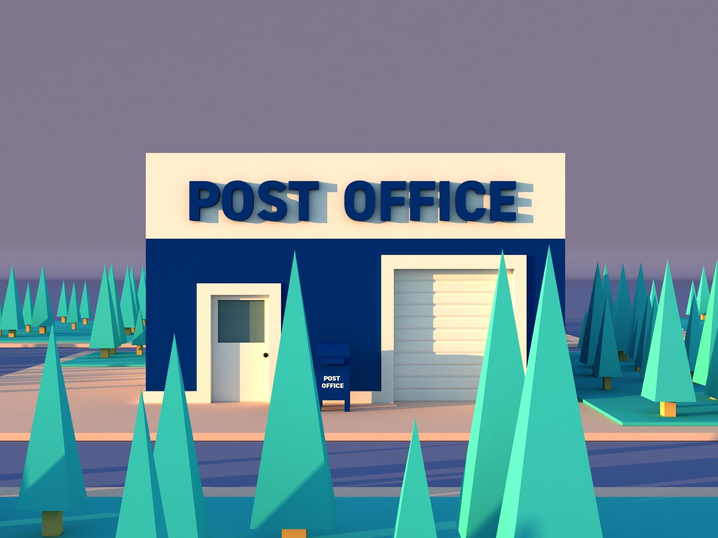 3D Cute Cartoon Post Office - TurboSquid 1955974