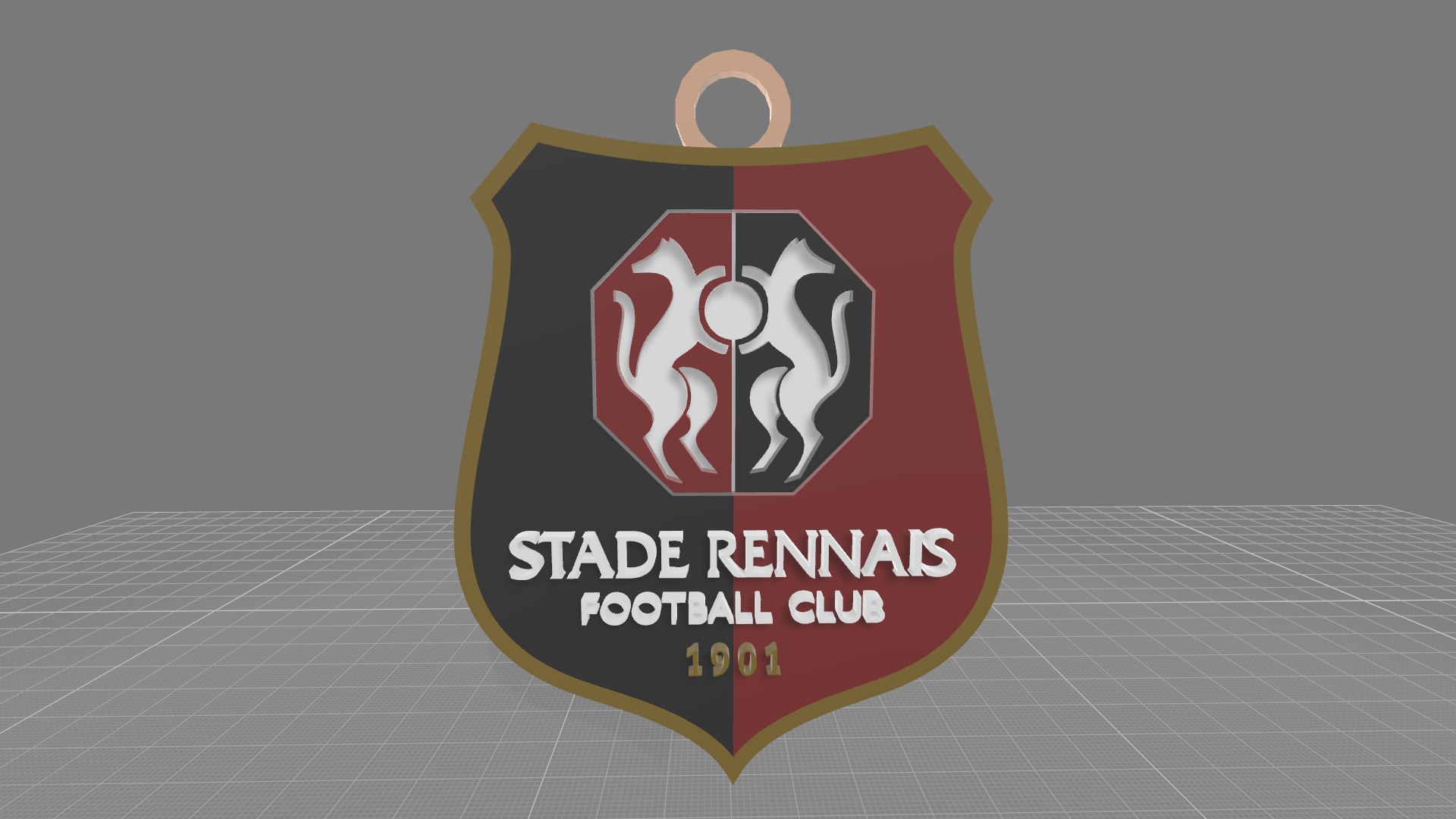Stade Rennes Logo Team Printable And Renderable Keychan 3D Model ...