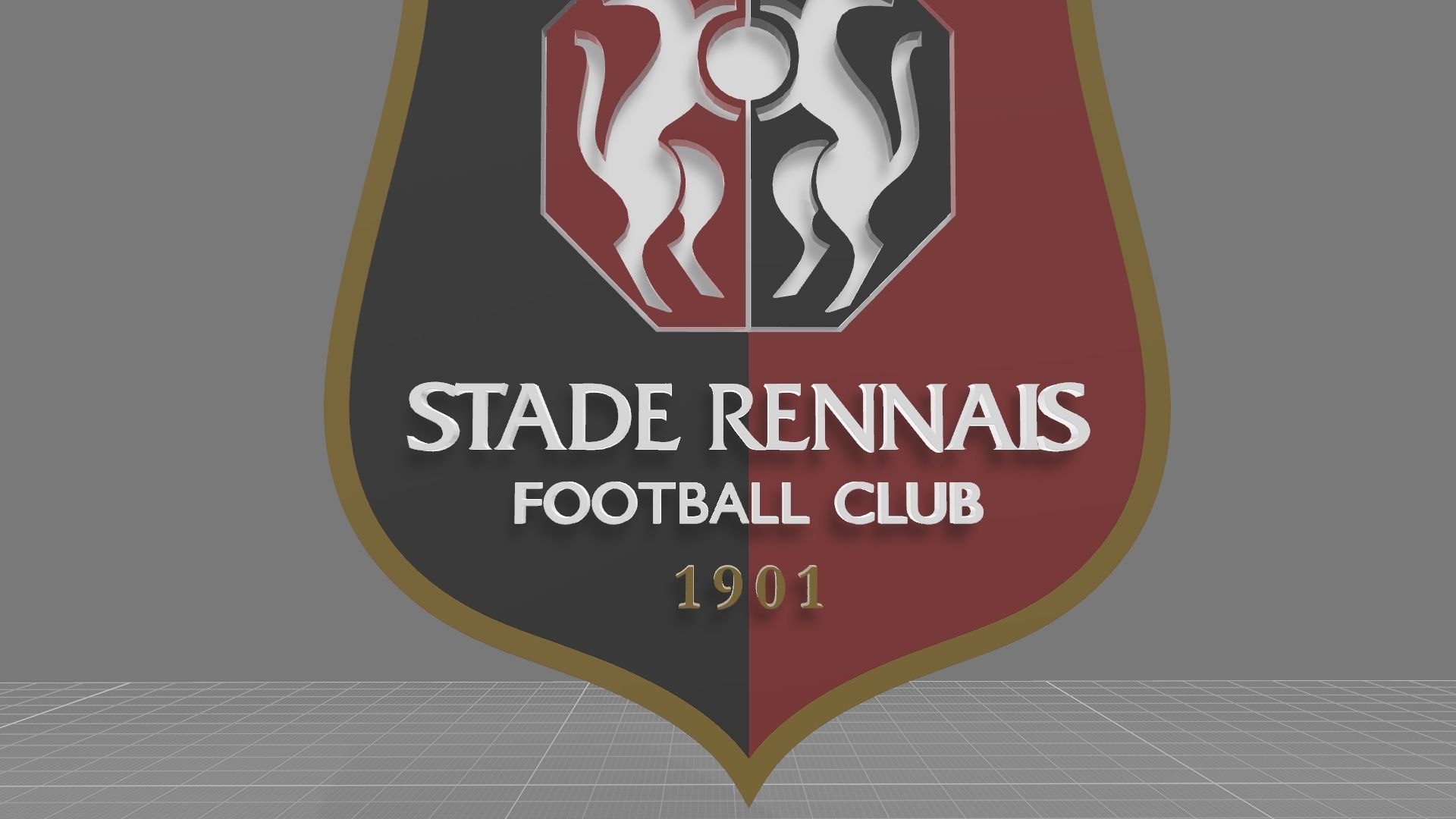 Stade Rennes Logo Team Printable And Renderable Keychan 3D Model ...