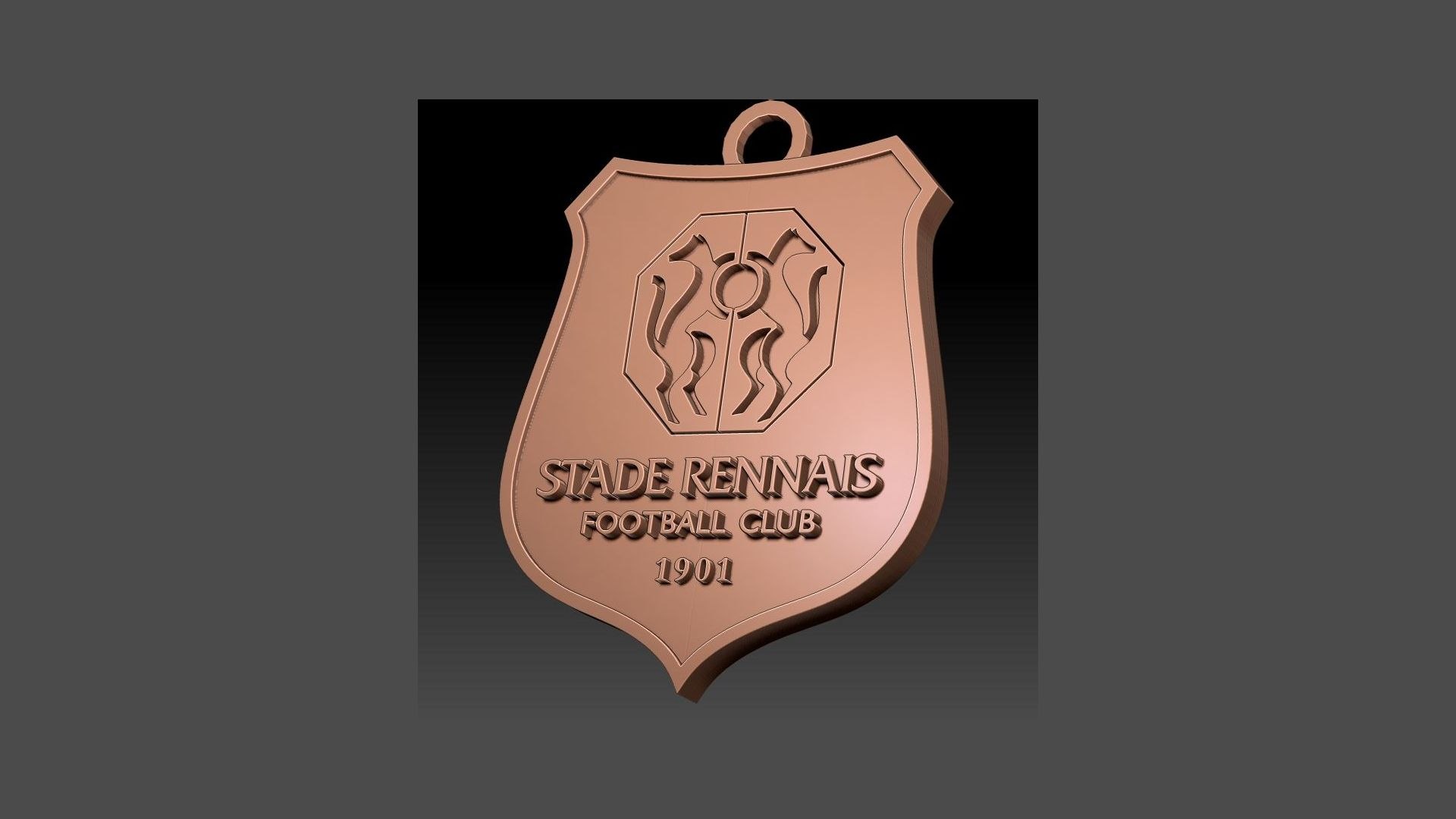 Stade Rennes Logo Team Printable And Renderable Keychan 3D Model ...